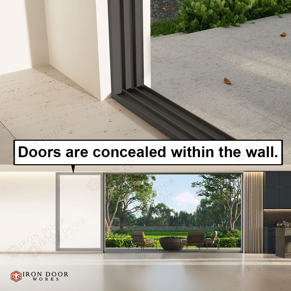 3 Panel Pocket Door Slider - Patio Door – Iron Door Works LLC