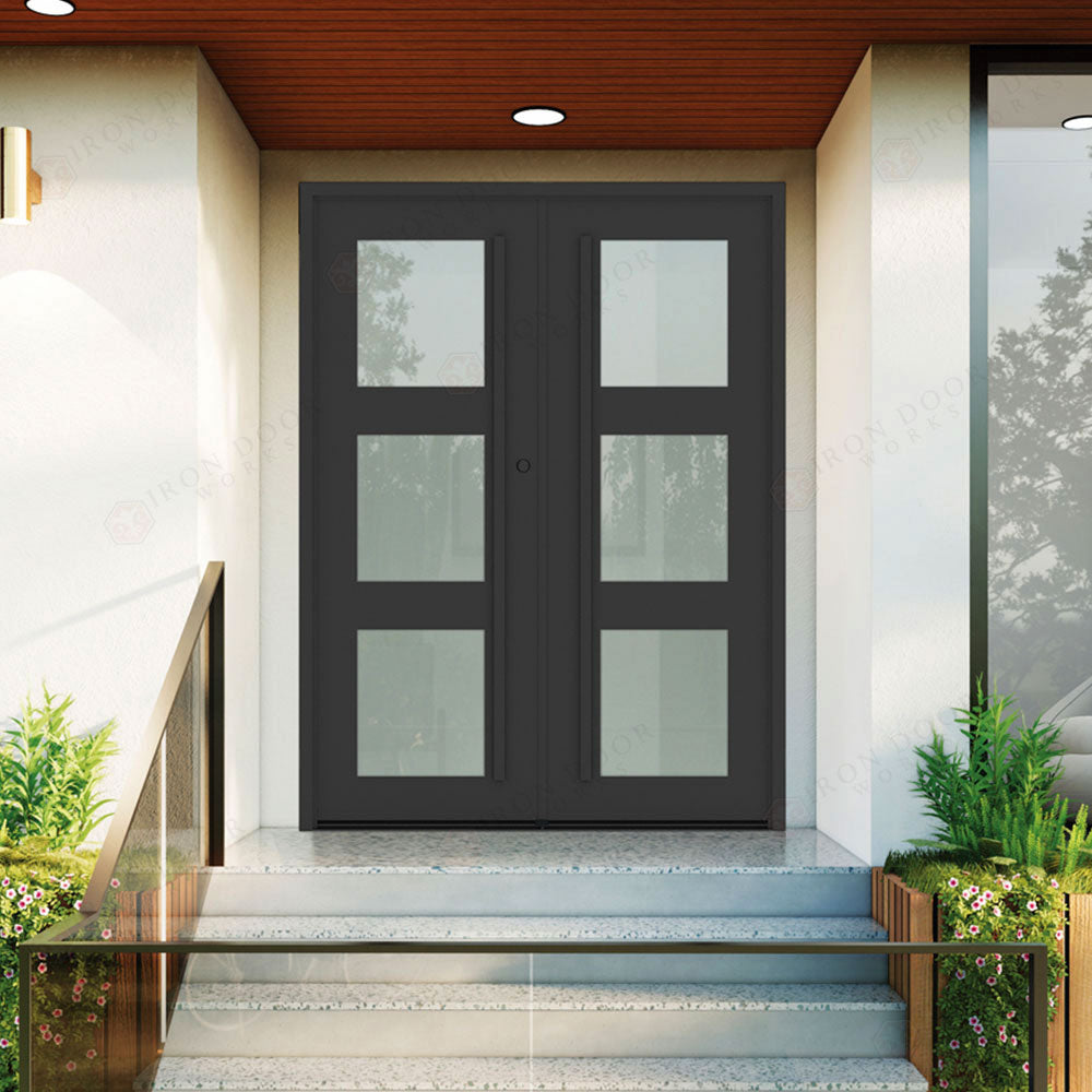 Contempo 2x3 Glass Panel - Double - Exterior Iron Door – Iron Door ...