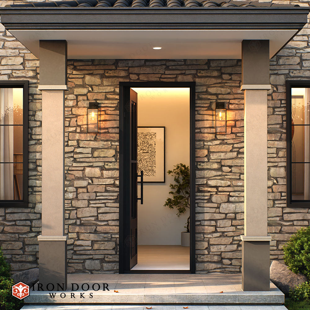 Craftsman entryway iron door 40" x 96" 2x2 – Iron Door Works LLC