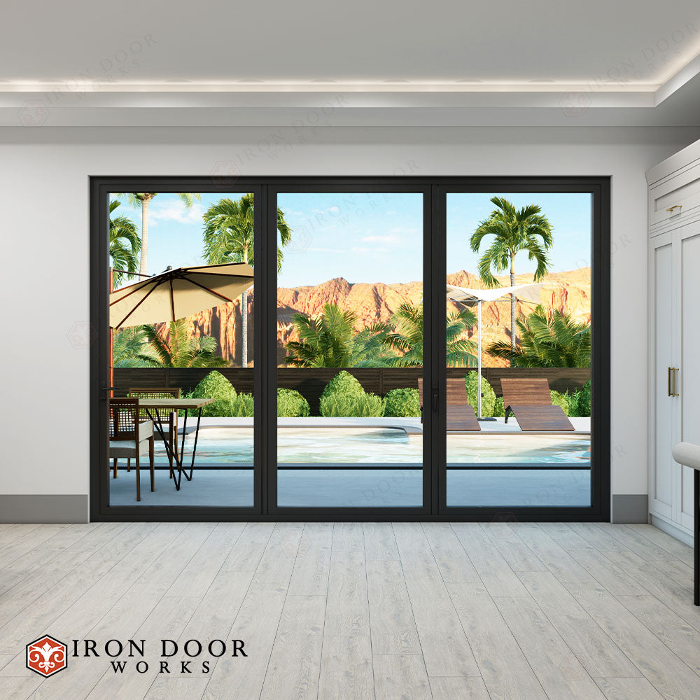 Three Panel Bi-fold Aluminum Door LH Outswing – Iron Door Works LLC